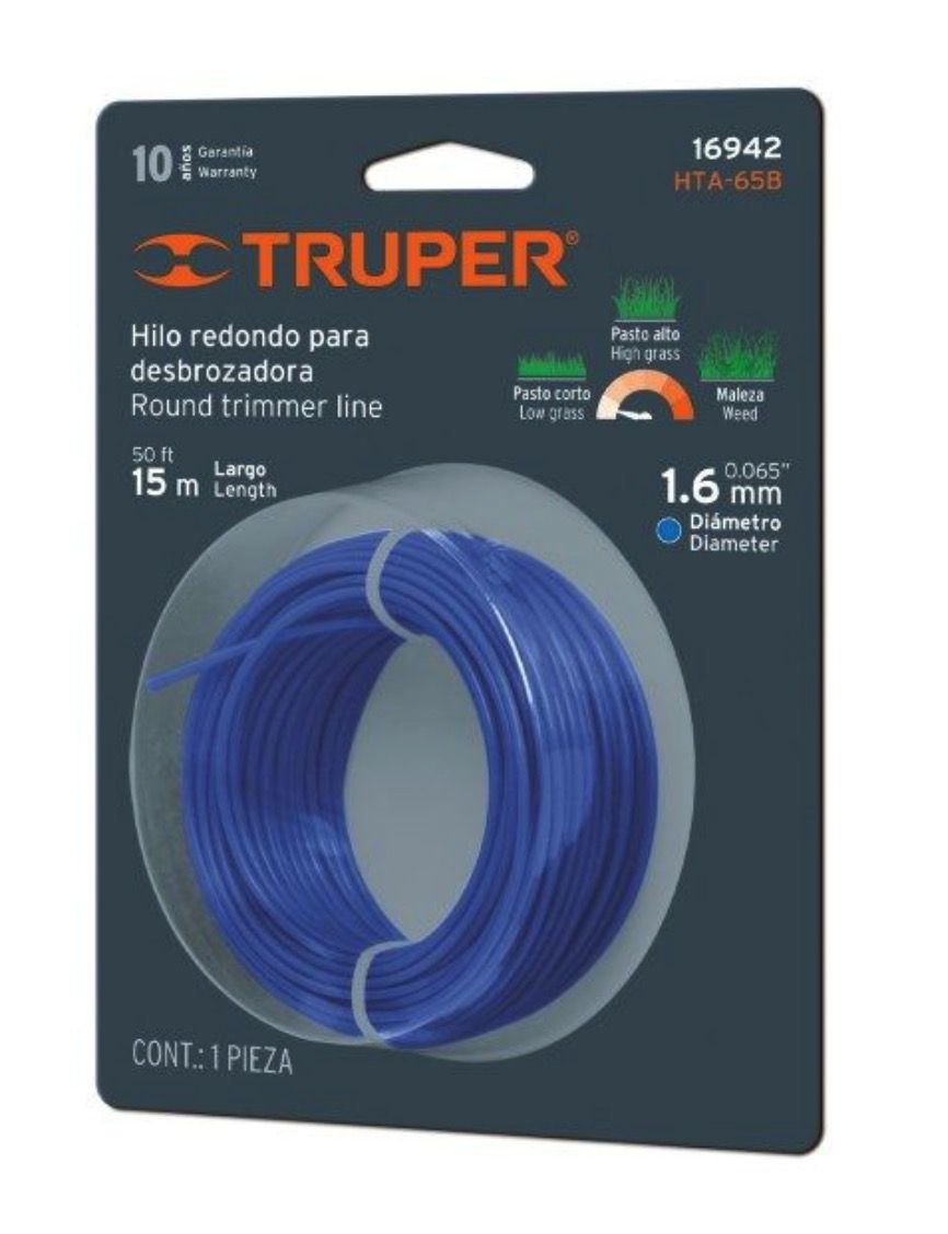Trimmeri jõhv Truper HTA-65B; 1,6 mm x 15 m - HTA-65B